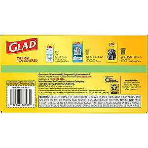 GLAD ForceFlex Tall Drawstring Trash Bags, 13 Gallon White Trash Bags for Tall Kitchen Trash Can, Gain Original Scent to Eliminate Odors, 100 Count - Packaging May Vary