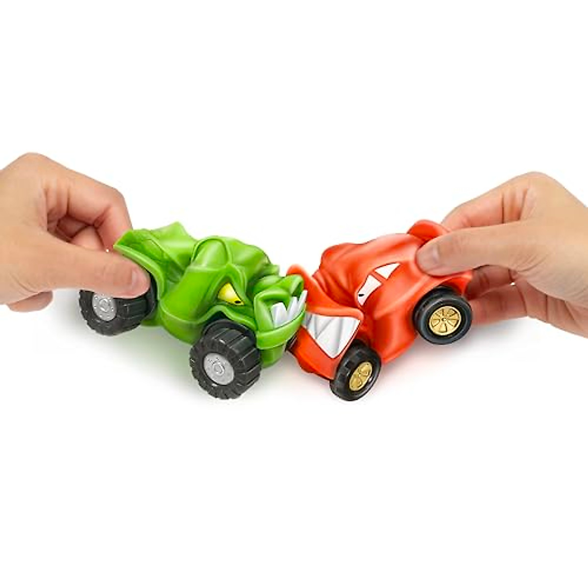 Heroes of Goo Jit Zu Goo Mobiles Versus Pack Turbo Tygor VS Rumble Rock Jaw. Two Stretchy, Squishy Vehicles. Stretch 'Em, Smash 'Em, Twist 'Em!