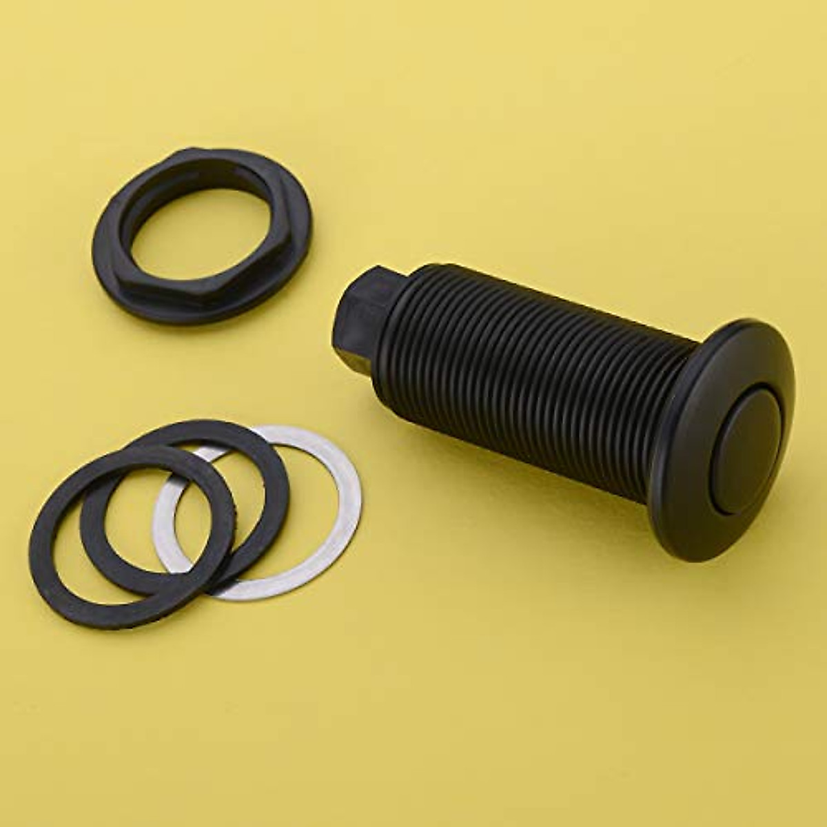 SINKINGDOM SinkTop Air Switch Kit with Mtte Black Long Button(Brass Cover) for Garbage Disposal