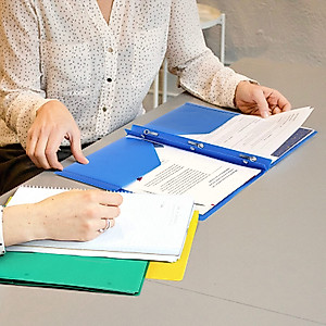 KTRIO File Folders Pocket Folders with Prongs - (5 Pack, Assorted Colors) 2 Pocket 3 Prong Folders with Pockets and Fasteners Letter Size Colored Plastic Folders for School Office Home, Heavy Duty