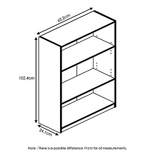 Furinno 5-Cube Open Shelf, White & Jaya Simple Home 3-Tier Adjustable Shelf Bookcase, White