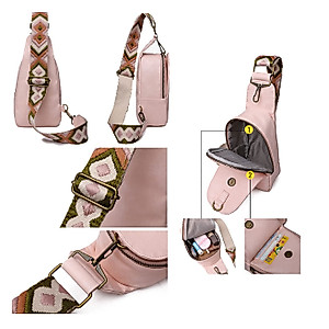 Crossbody Sling Bag for Women Leather Small Fanny Pack Purse Chest Bag PU Sling Backpack Multipurpose for Women Traveling Hiking（Brown）