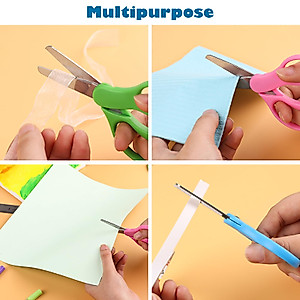 24 Packs Kids Scissors, Scissors for School, Safety Scissors, Blunt Tip Scissors, 5 Inch School Student Blunt Tip Kids Craft Scissors, Safety Comfort Grip for Children Cutting Paper