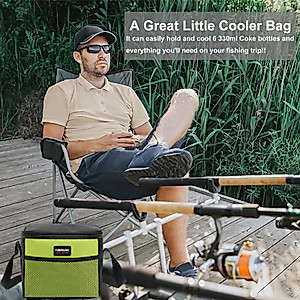 YUMINGUHC 6 Cans Lunch Bag for Women Men Insulated Lunch Box Adult Small Cooler Bag 5L Dual Compartment Reusable Thermal Tote Lunchpack for Office Work Day Trip (Grey)