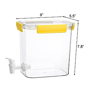 Elsjoy 2 Pack Plastic Drink Dispenser with Spigot, 1 Gallon (3.5 L) Beverage Dispenser Cold Drink Container for Iced Tea, Lemonade, Fridge, Bar, Party, Lock Lid