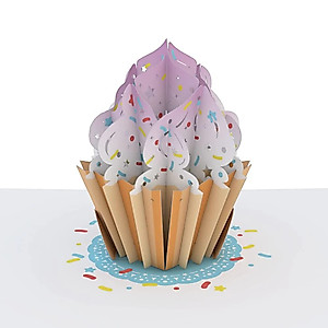 Lovepop Happy Birthday Sprinkles Cupcake: Paperpop® Card – Handcrafted 3D Pop-Up Greeting Card – Birthday Card, 4.5 x 5.9”