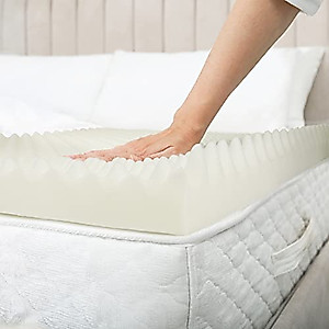 Egg Crate Mattress Topper, Ventilated, Convoluted Foam for Pressure Sores and Pain Relief, Medical Grade Urethane for Therapeutic Support and Recovery, Hospital Bed Twin (74" x 38")