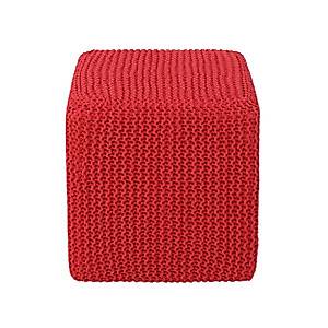 Christopher Knight Home Scott Knitted Foot Stool, Gray, Red