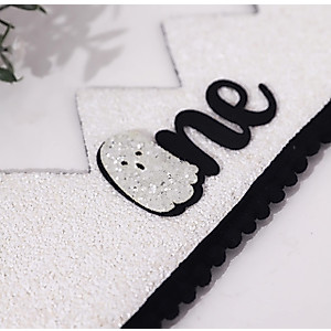 ZZDCMS Halloween First Birthday Decorations - Baby Shower Headband, Hat, Ghost Crown, Photo Booth Props and Cake Smash Backdrop