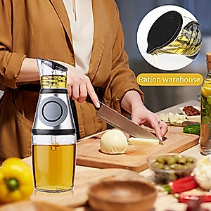 Golden Pearl Oil dispenser bottle for kitchen,Oil dispenser with Measurements,olive oil dispenser bottle,Oil and vinegar dispenser,Cruet salad dressing bottle for Kitchen（8.5 Oz）