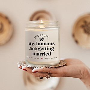 PETALSUN Wedding Gifts for Dog Lovers, Bridal Shower Gifts, Lavender Scented Soy Wax Candle, Bride Gifts, Bachelorette Gifts for Dog-Loving Couples, Bride