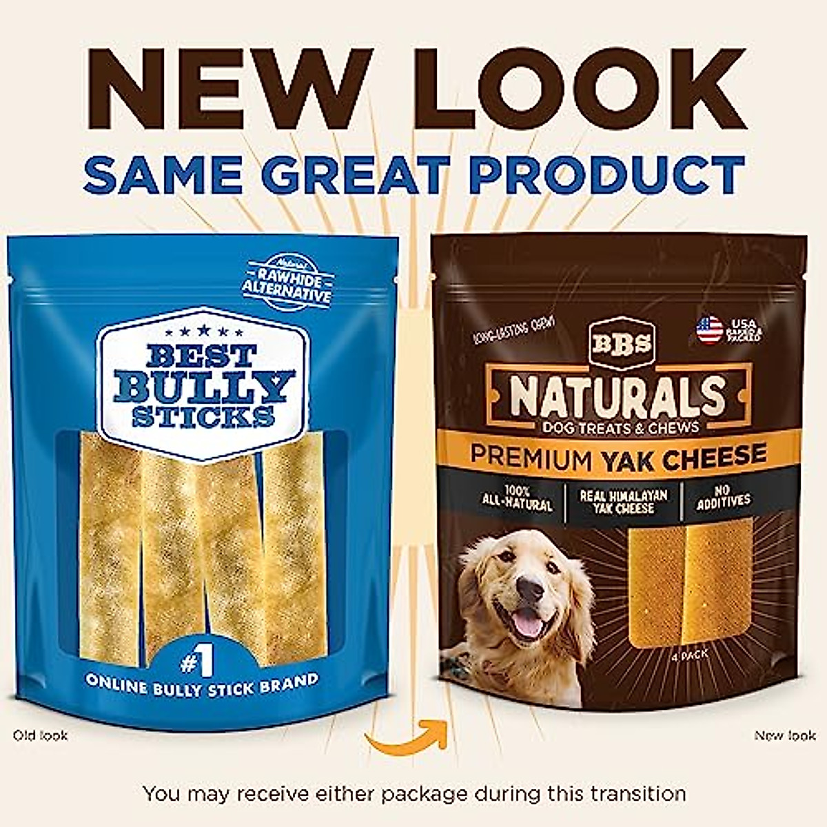 Best Bully Sticks All-Natural USA Baked & Packed Himalayan Yak Cheese for Dogs - Vegetarian & Lactose Free - Fully Digestible, Long-Lasting Chews - Large Chews from 4 Pack