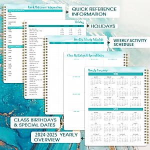 Teacher Planner 2024-2025 - July 2024-June 2025, Teacher Lesson Planner 2024-2025, 8'' × 10'', Lesson Planner Book for Teachers, Weekly Monthly Planner with Printed Monthly Tabs, Inspirational Quotes