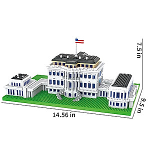 Micro Building Blocks The White House Architecture Set Mini Building Blocks Building Bricks Architecture Model Kit Micro Blocks Set Building Kit Gift for Age 14+ Kids Teens and Adults