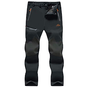 MAGCOMSEN Ski Pants Men Waterproof Pants Hiking Pants Mens Work Pants Winter Pants Snow Pants Softshell Pants Snowboard Pants Men Black