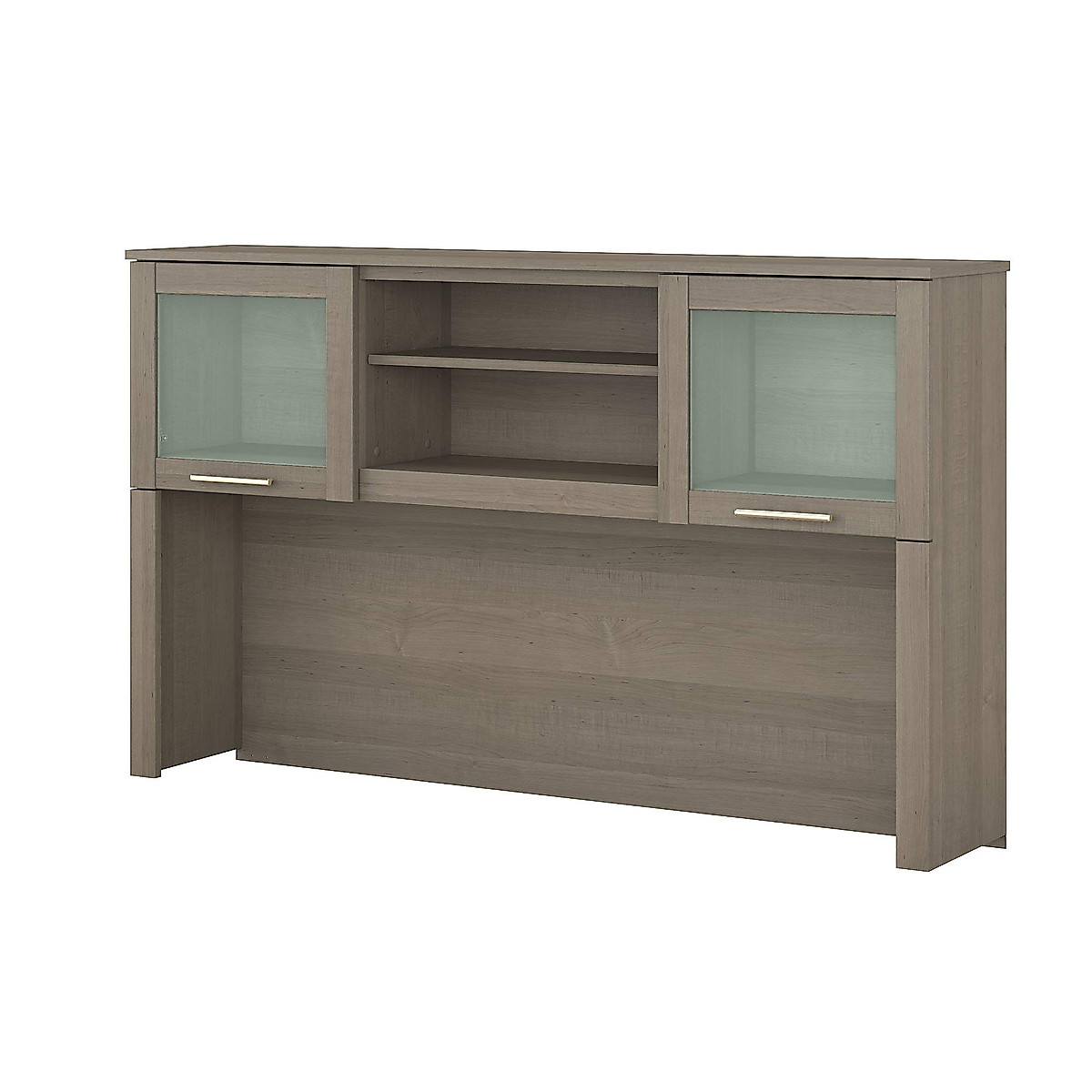 Bush Furniture Somerset 60W Desk Hutch in White and Storm Gray