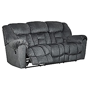 Signature Design by Ashley Capehorn Oversized Manual Pull Tab Reclining Sofa, Dark Gray