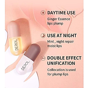 2 Pcs Lip Plumpe - Lip Plumper Set,Natural Lip Plumper,Natural Lip Care, Day & Night Serum