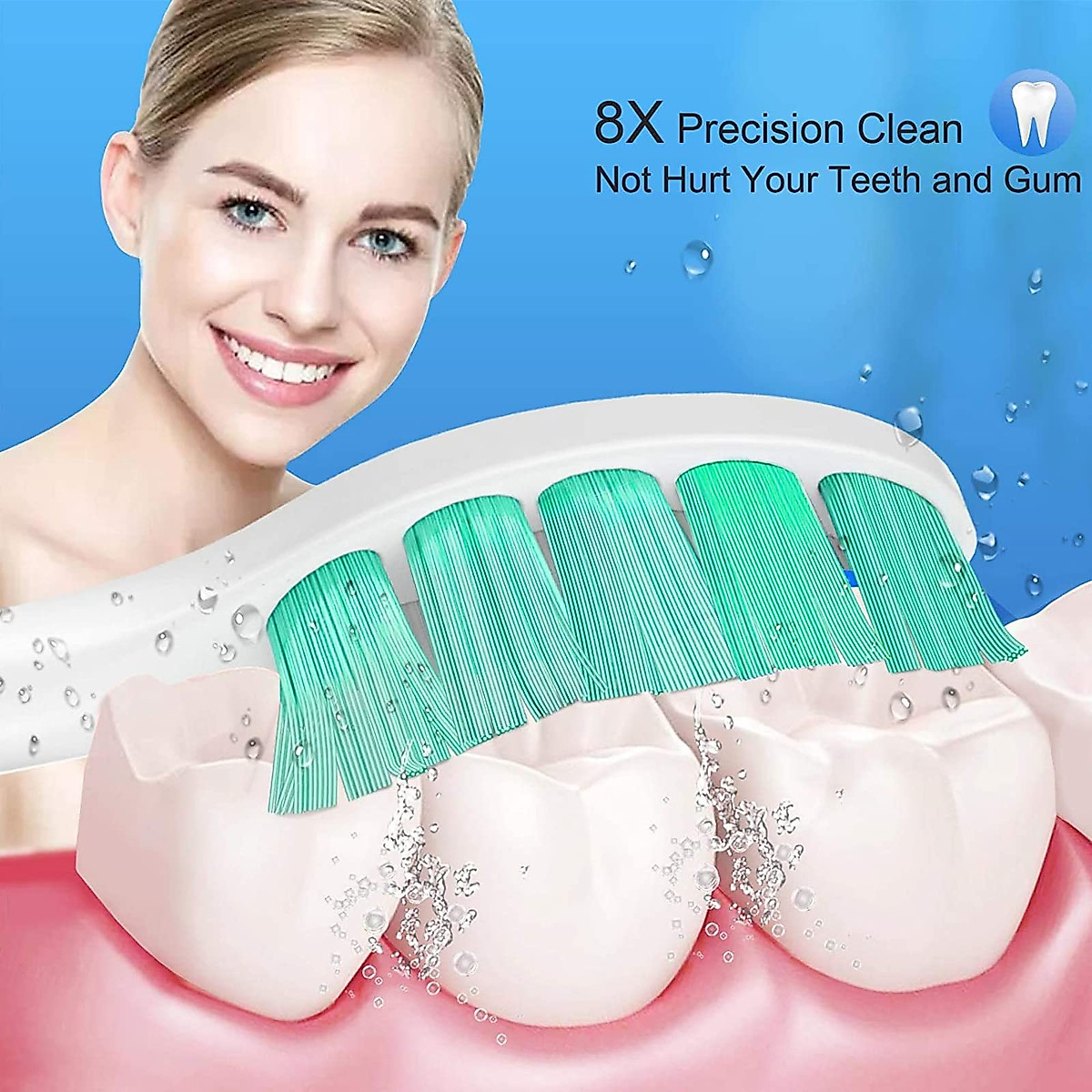 Ofashu Replacement Toothbrush Brush Heads for Philips Sonicare E Series Essence Elite Xtreme Advance CleanCare All Screw On Electric Toothbrush 7022/66, 6 Pack