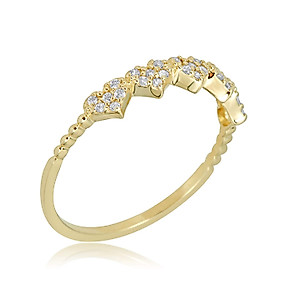 AVORA 10K Yellow Gold Simulated Diamond CZ Heart Fashion Ring - Size 7