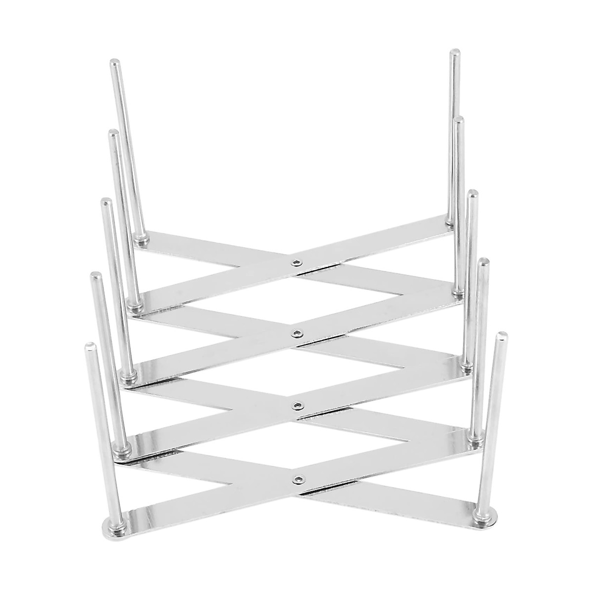 Geuxe 2 Pcs Pot Lid Organizer,Foldable Steel Extended Bowl Sink Plate Stand Holder Drainer Shelf