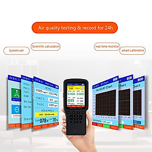 Air Quality Pollution Monitor, Formaldehyde Detector, Temperature & Humidity Meter, Sensor, Tester; Detect PM2.5/PM10/PM1.0 Micron Dust, Test Indoor TVOC Volatile Organic Compound Gas; eBook