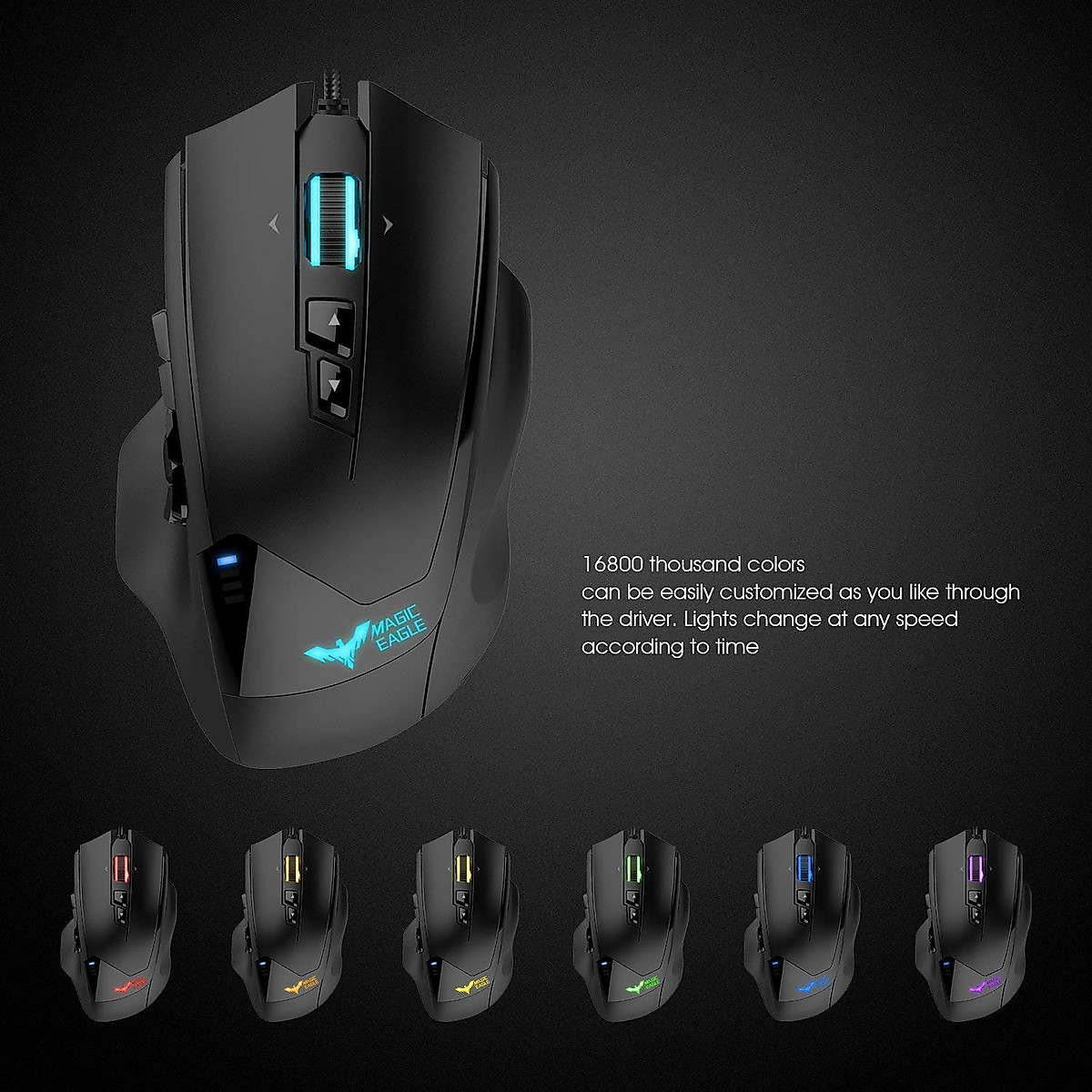 Havit MMO Gaming Mouse Wired 12000DPI 19 Programmable Button Optical Sensor Pixart PMW3360 (HV-MS735)