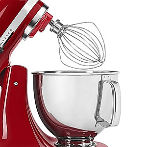 K45WW Dishwasher Safe Wire Whip Attachment 6 Wire Whisk Upgrade Real Stainless Steel Fits KitchenAid Tilt-Head Stand Mixer for Egg Heavy Cream Beater, Cakes Mayonnaise