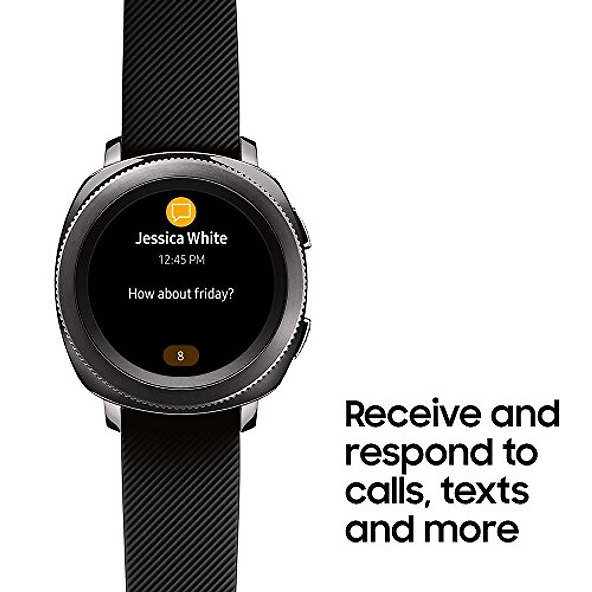 Samsung Gear Sport Smartwatch, Black (SM-R600NZKAXAR) (Renewed)