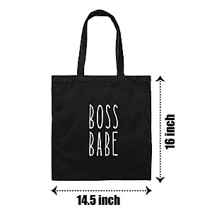 Gift for Her Lovers Funny Boss Babe Inspired Black Multicolor Canvas Tote Bag
