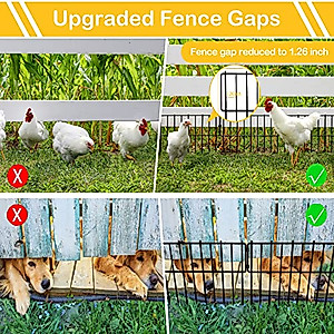 Blingluck Animal Barrier Fence, 10 Pcs Upgrade 1.26 in Gap Decorative Fences No Dig Fence for Rabbits and Dog Ground Defense, Rustproof Metal Wire Garden Fence Border for Garden & Patio Landscaping