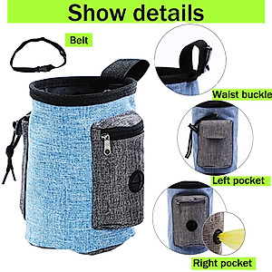 Eikovia Dog Treat Pouch Training Kit Include Pet Training Clicker and Whistle Dog Training Clicker Treat Pouch Dog Whistle for Dog Training & Behavior aids Hands-Free Snack