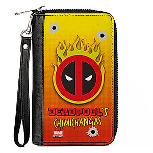 Buckle-Down Women's PU Zip Around Wallet Rectangle-Deadpool, 7.5"x4.5"