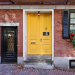 Human Skeleton Skull Hanging Door Sign Plaque, Funny Halloween Wall Signs Home Decor with String Decorative Hanging Sign for Front Door Yard Garden Entrance Porch Farmhouse Office 6x11 inches