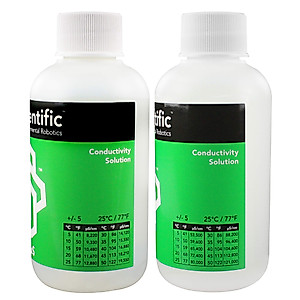 Atlas Scientific K 1.0 Conductivity Calibration Solutions - 12,880µS & 80,000µS - 125ml (4oz) Pack of 2