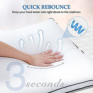 DolceLuna Pillows Standard Size Set of 2, Bed Pillows for Sleeping 2 Pack, Luxury Hotel Down Alternative Standard Pillows, Soft and Supportive Pillows for Back and Side Sleepers