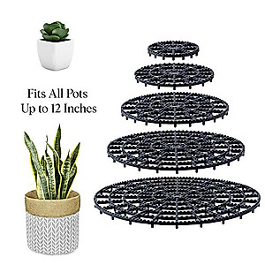 Patio & Deck Floor Protector (Set of 2) | 12 inches Perfect Outdoor Plant Trivet | Plant Base | Plant Stand Outdoor Plant Base | Outdoor Plant Stands for Patio | Deck Planter Plant Coaster