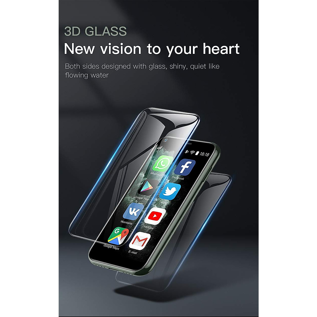 Truely Super Mini Smartphone, SOYES XS11 Unlocked Phone 3G WCDMA Android Mobile 2.5'' Touch Screen 1GB RAM 8GB ROM Dual SIM WiFi Bluetooth Hotspot Ultra Thin Card Pocket Cellphone (Pink)