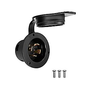 TADYAO 30Amps Flanged Power Inlet, NEMA L14-30P Generators Flanged Inlet Plug 125/250V 7500W RV Power Outlet with Cover