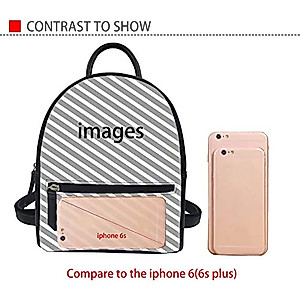 Aoopistc Cute Pink Pig Pattern PU Leather Backpacks Teen Girls Mini School Backpack Portable Travel Shopping Daypack