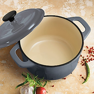 Tramontina Enameled Cast-Iron Dutch Oven 3.5 Qt (Gray), 80131/638DS