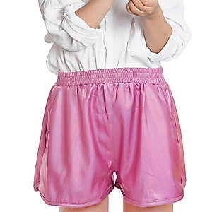 Bskifnn Metallic Shorts with Heart Shape Sunglasses Glitter Shorts for Party,Yoga,Hallowen,Cosplay