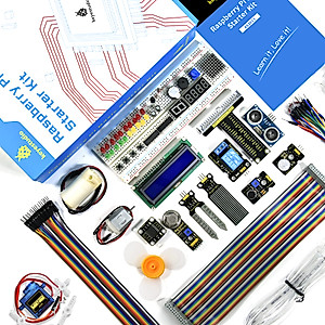 KEYESTUDIO Basic Starter Kit for Raspberry Pi 4 3 3B/2B/B+, with Tutorials C+ Python Java Code, Breadboard Solderless Electronic LCD Water Level Gas Sensor Programming Easy for Beginners