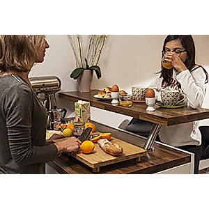 VersaChop Duo, Large 18 inch X 12 inch Cutting Boards for Kitchen. Totally Natural Organic Moso Bamboo Cutting Board with Two Integrated Stainless Steel Bowls attached for organization and storage.