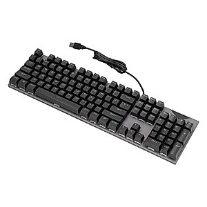 Byged PC Gaming Keyboard RGB, 104 Keys USB Keyboard Metal Gaming Keyboard Backlight Wired Keyboard with Long Service Life, for PC Gamers
