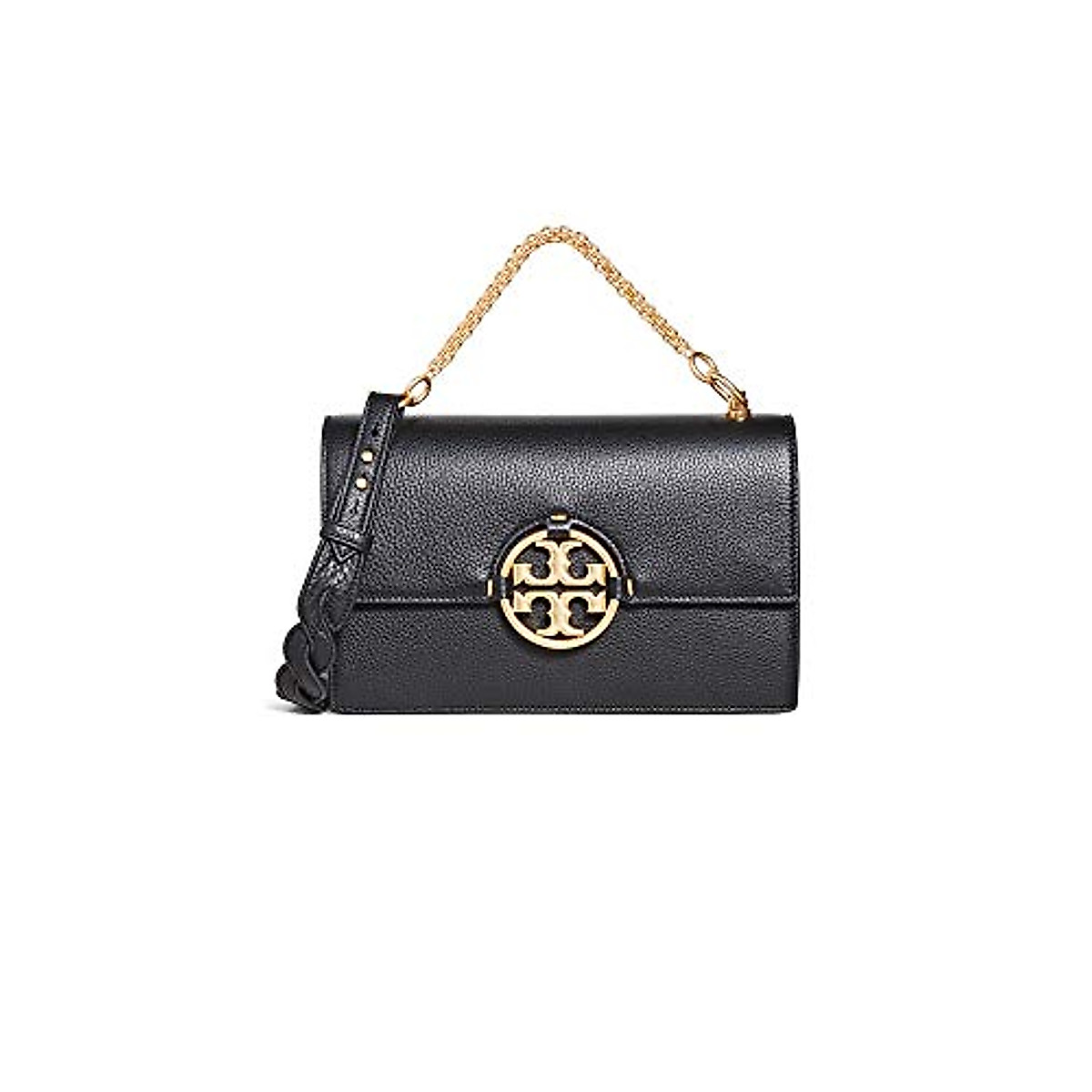 Tory Burch Women's Miller Metal Convertible Shoulder Bag, Black, One Size