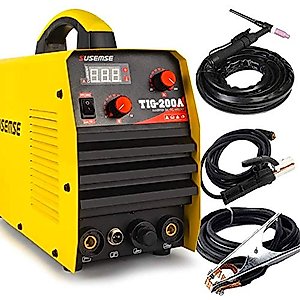 TOSENBA TIG Welder Stick Arc Welder Machine 200Amp Dual Voltage TIG Welding 110/220V DC IGBT Inverter Digital Display Portable 2 in 1 Multi-process Tig/MMA Welding Machine