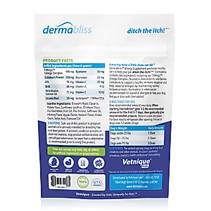 Dermabliss Allergy Chews 30 Ct and Glandex Anal Gland Support Chews 30 Ct Bundle Dog Vitamins & Supplements, Anal Gland Dog Treats with Probiotics, Dog Allergies Skin Treatment Soft Chew