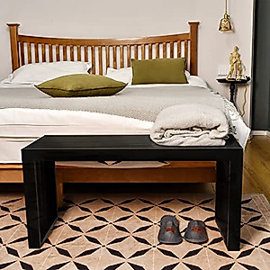 APRTAT Bamboo Dining Bench, 35 inch Farmhouse Decor Indoor Kitchen Table Bench, Entryway Shoe Rack Bench, Outdoor Bench, Solid Bamboo Benches for Living Room, Hallway, Bedroom, Bathroom