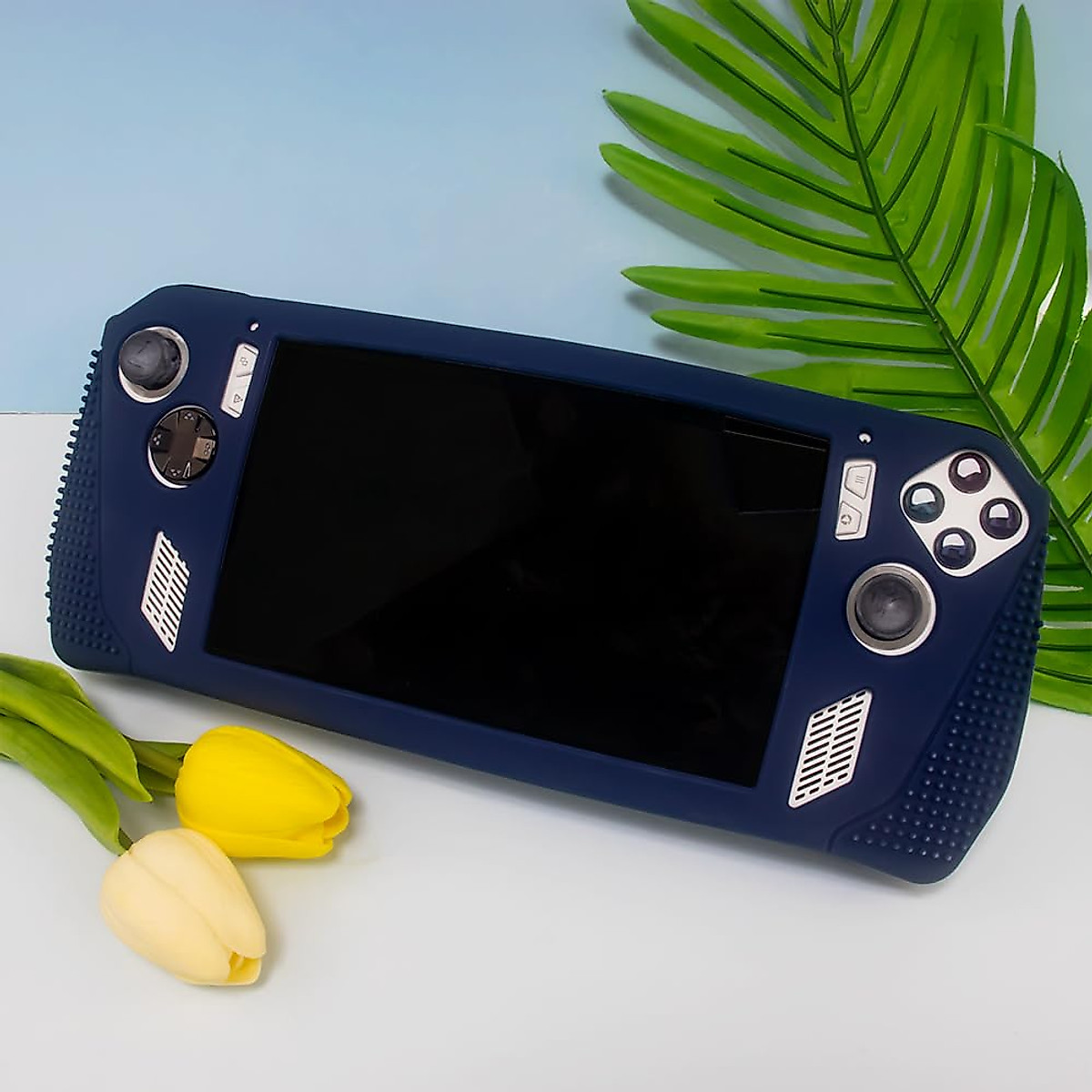 ROG Ally Silicone Protective Case Compitable with ASUS Rog Ally 7 inch 120Hz Gaming Handheld, FiiMan Soft Full Body Cover Case with Anti Slip & Shockproof (Blue)